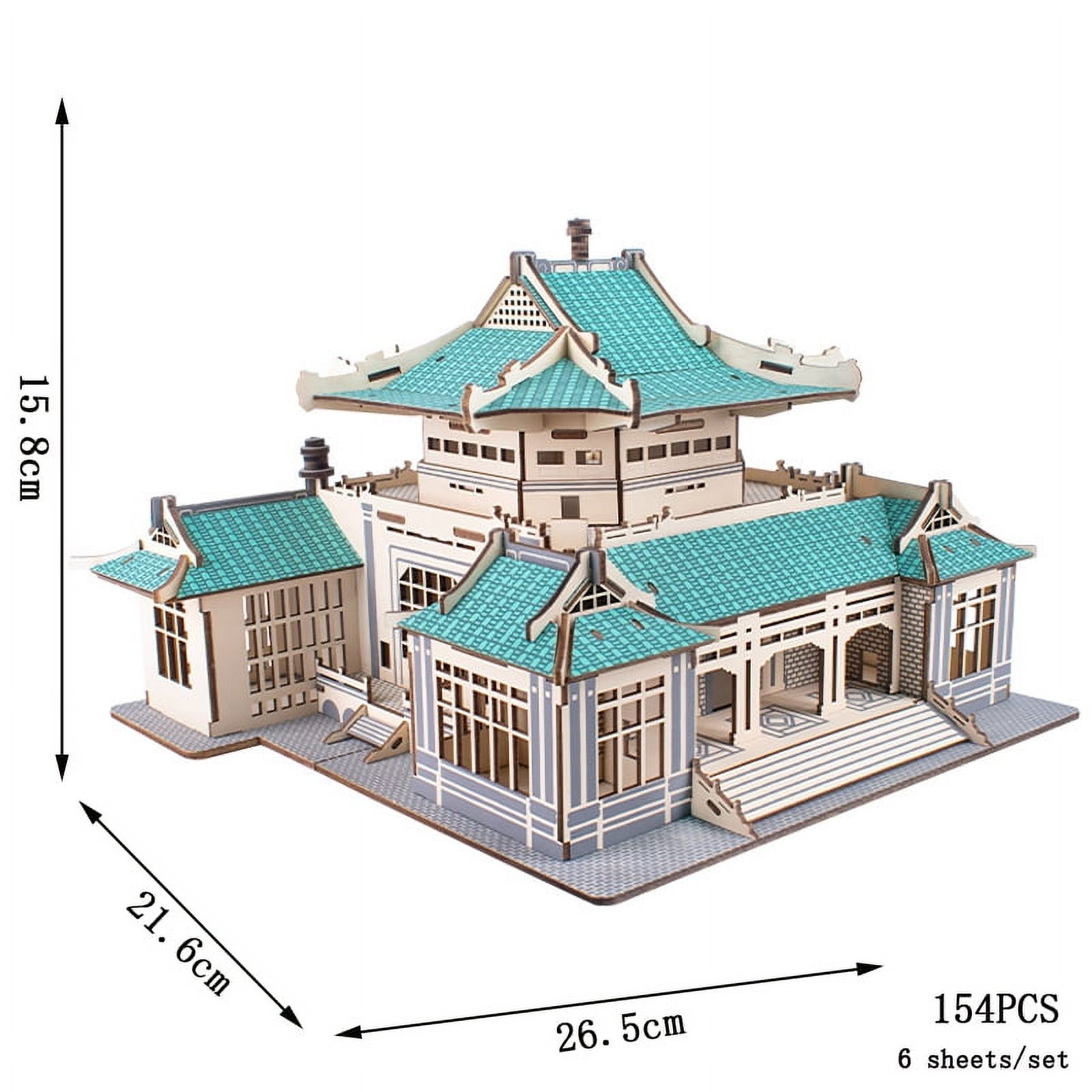 3D Wooden Puzzle Chinese Architecture Temple Of Heaven DIY Wood Jigsaw ...