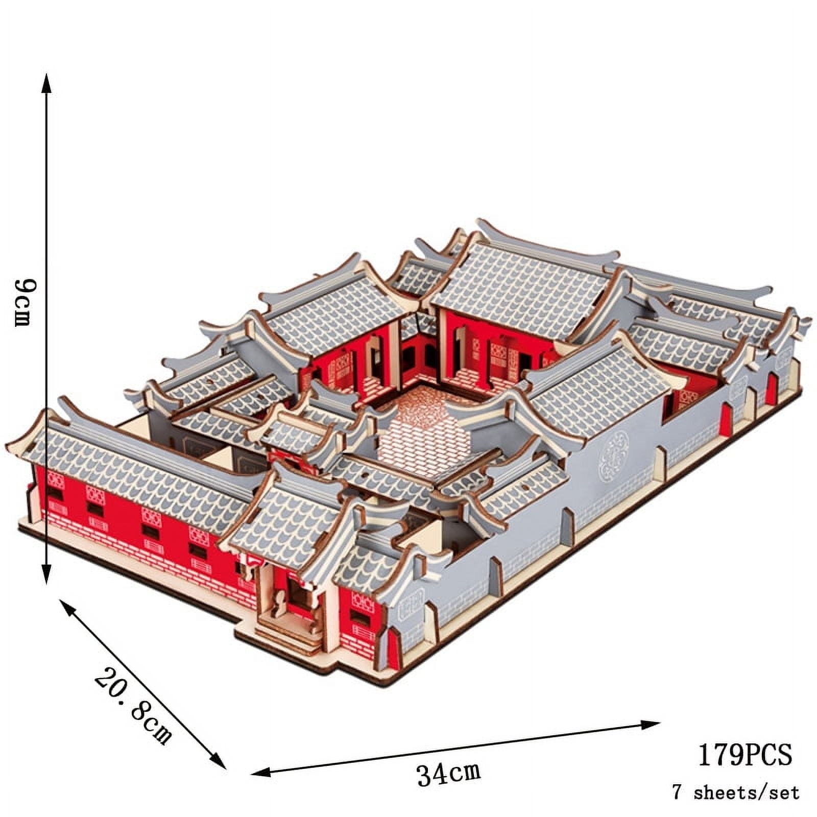 3D Wooden Puzzle Chinese Architecture Temple Of Heaven DIY Wood Jigsaw ...