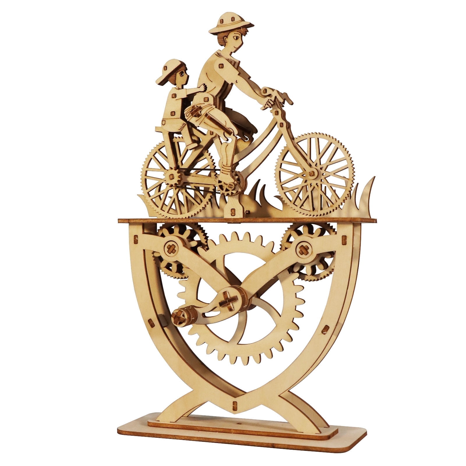 Music Park 3D Wooden Puzzle Father & Son Bicycle Model Kit Creative ...