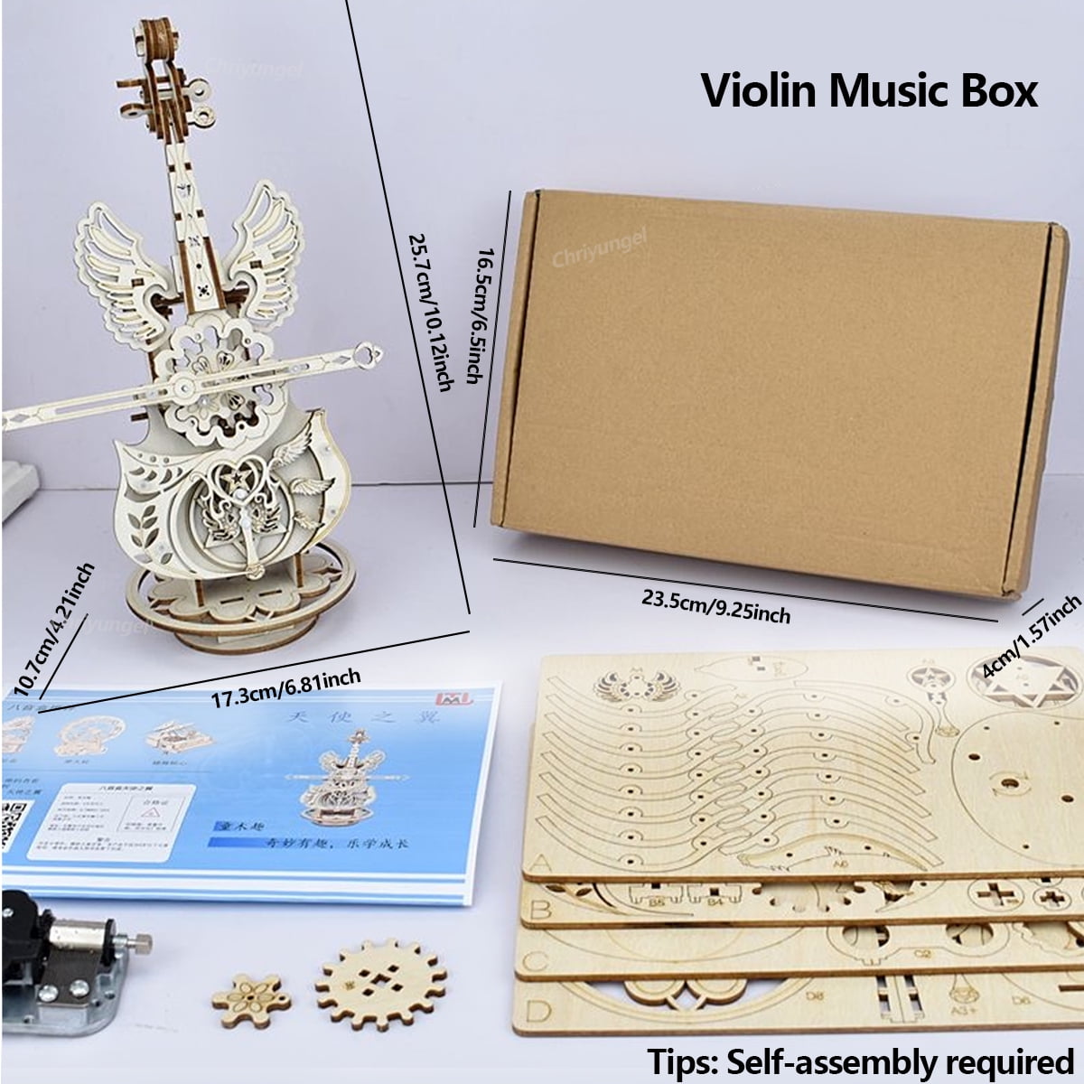 3D Wooden Puzzle Music Box Piano Model Kit DIY Assembly Musical ...