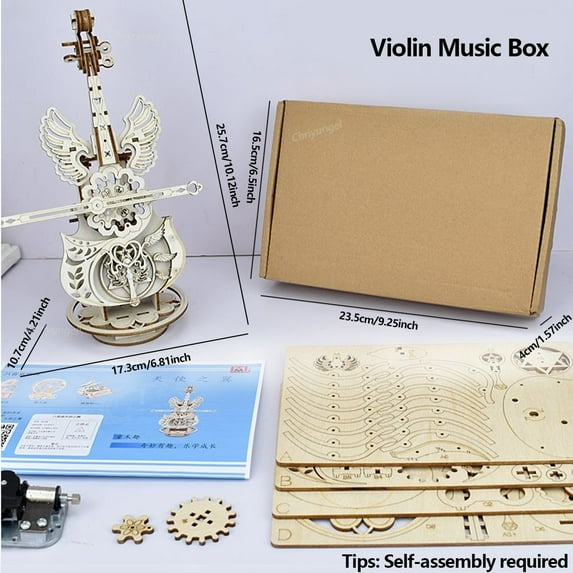 3D Wooden Puzzle Music Box Piano Model Kit DIY Assembly Musical ...