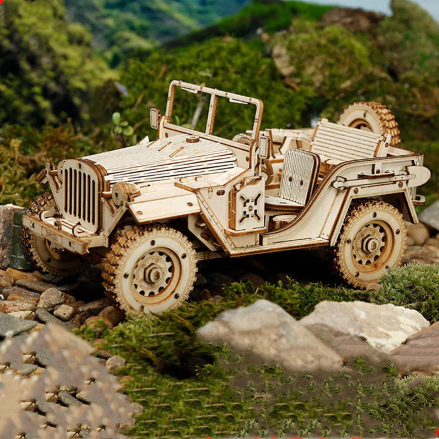 3D Wooden Puzzle Train Model DIY Wooden Train Toy Mechanical Train ...