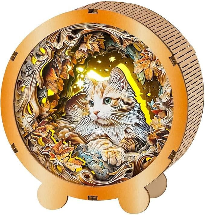 3D Wooden Puzzles for Adults, Wooden Puzzles 3D Nightlight - 10D Vision ...