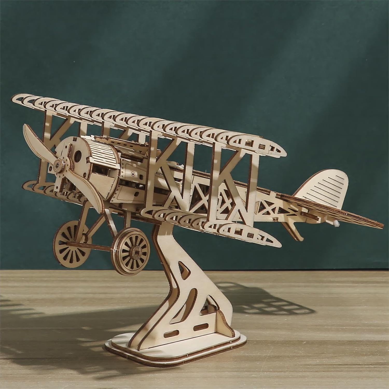 3D Wooden Puzzles Aircraft Vintage Airplane Model DIY Science Kit ...