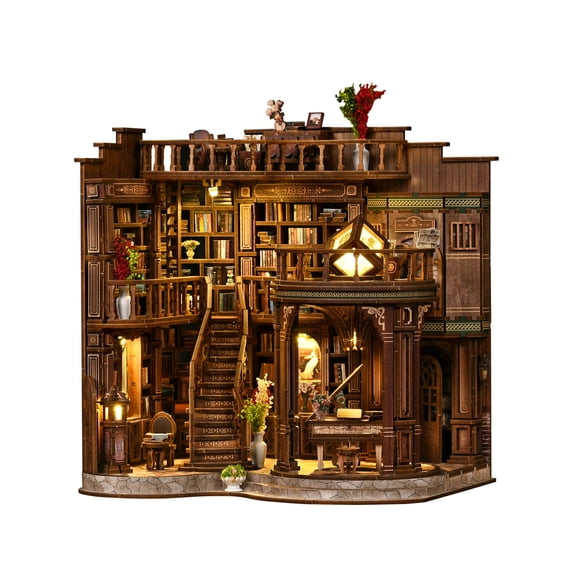 3D Wooden Puzzles DIY Book Nook Kit, Dreamy Bookroom Miniature Bookend ...