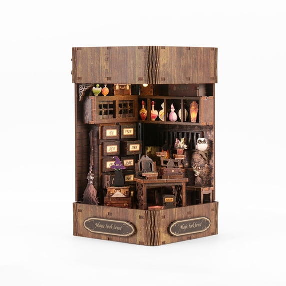 3D Wooden Puzzles DIY Book Nook Kit, Enchanted Magic Book House ...