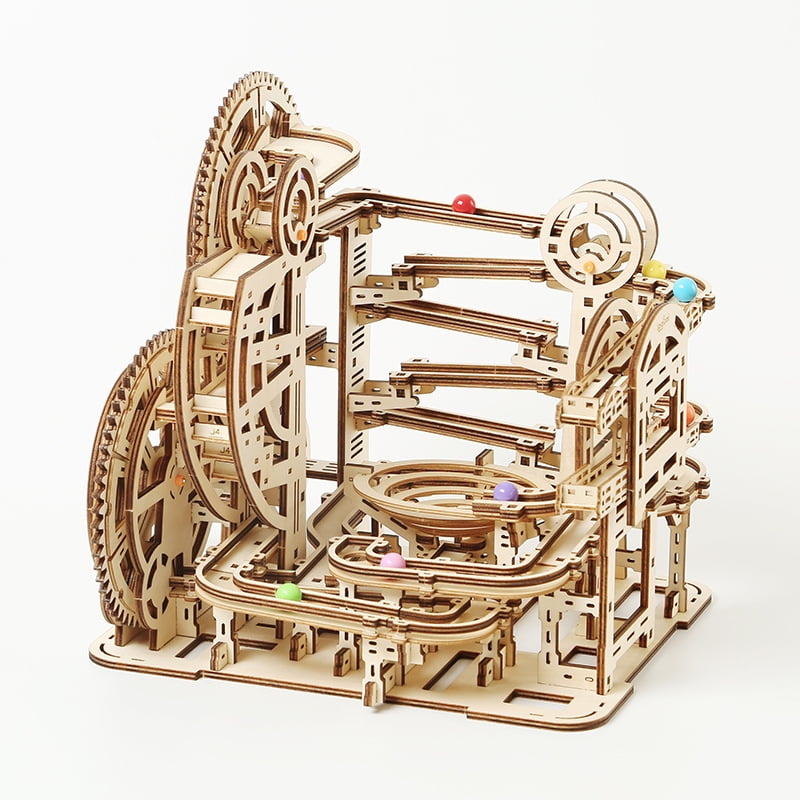 3D Wooden Puzzles Marble Run Chain Kit, Wood Creative Mechanical ...