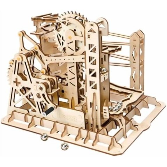 3D Wooden Puzzles Marble Run Set - Mechanical Model Kit for Adults DIY ...