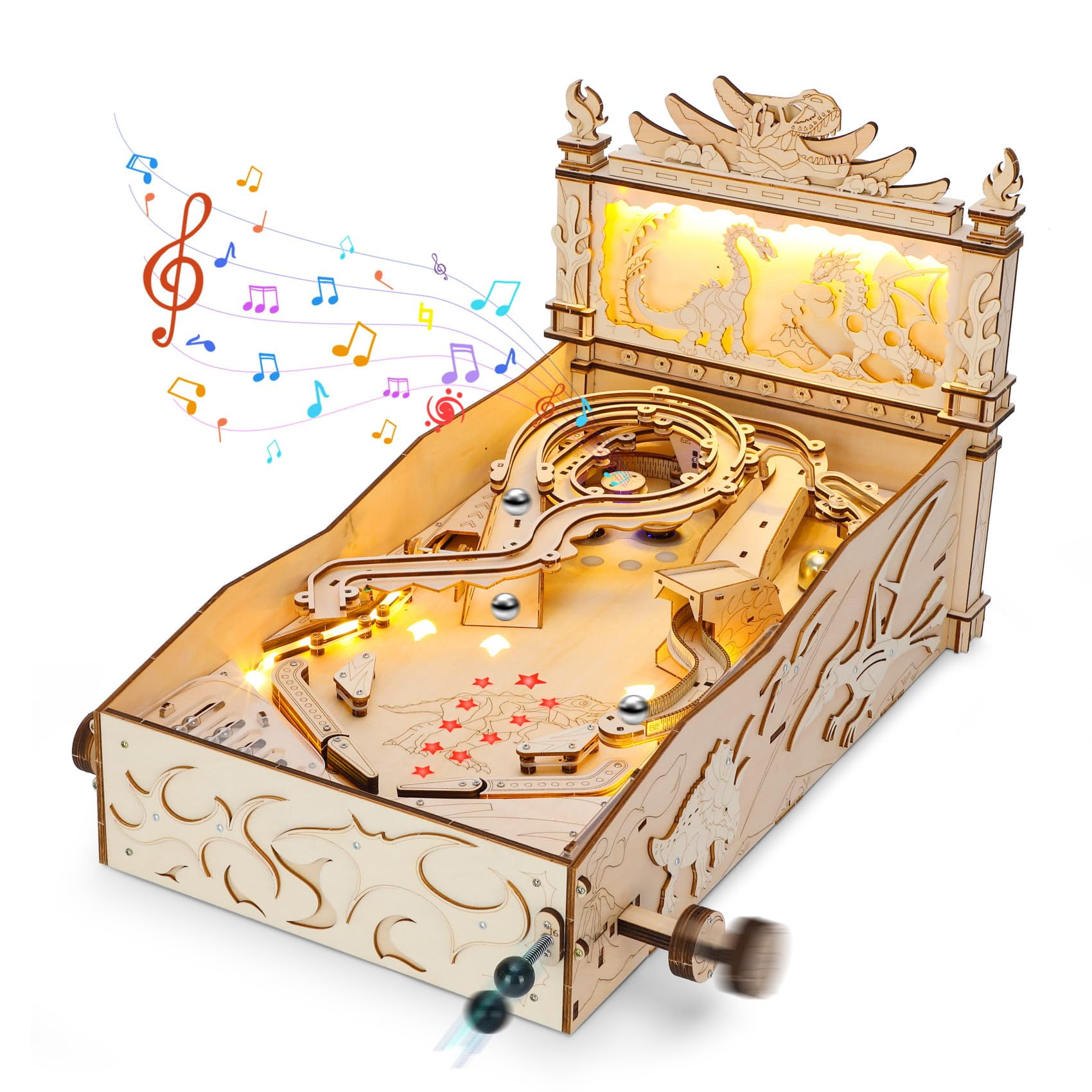 3D Wooden Puzzles Pinball DHF10 Machine for Adults, DIY Mini Pinball ...