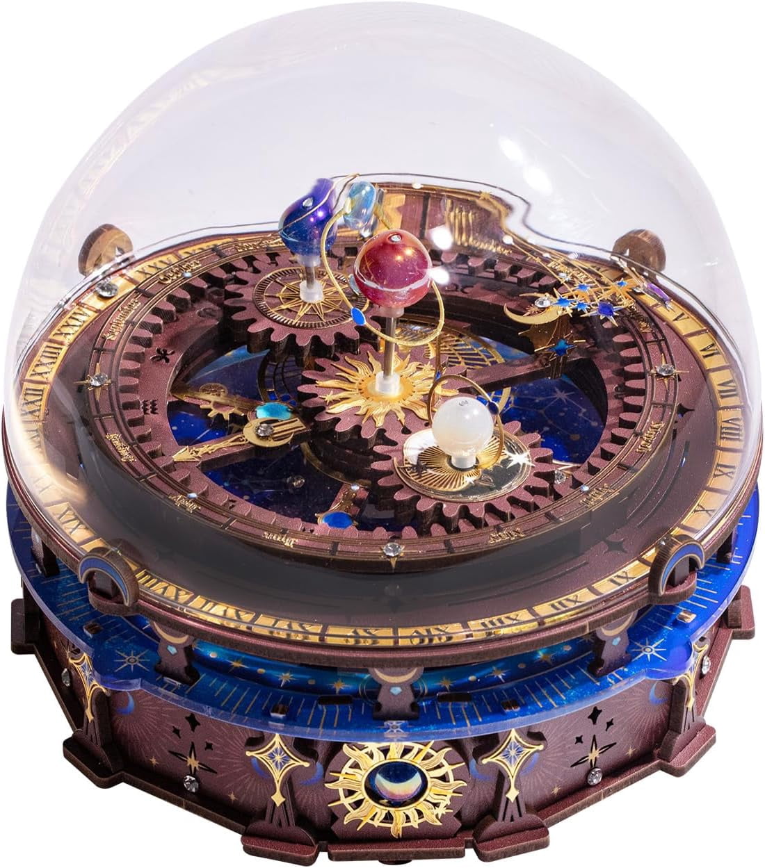 3D Wooden Puzzles The Planisphere Rotating World Globes Decor Lighting ...