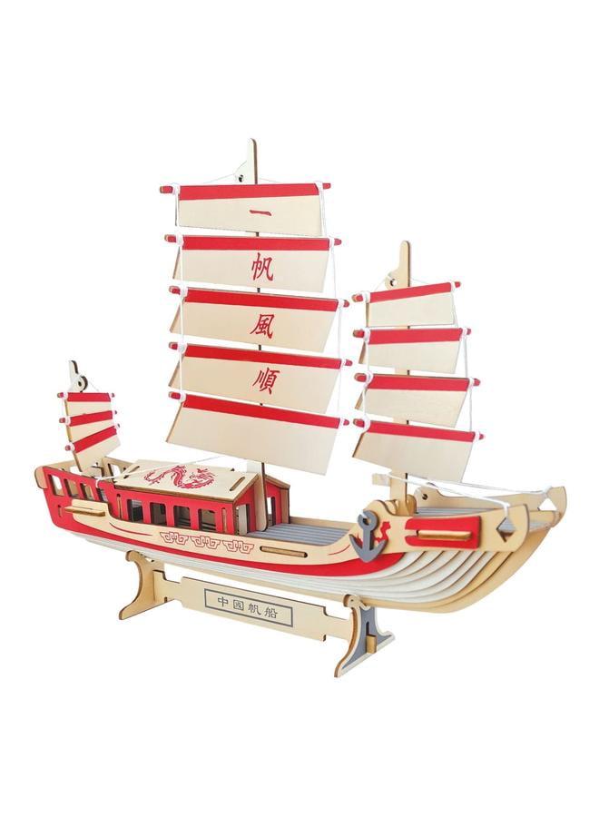 3D Wooden Toy Chinese Sailboat Wooden Boat Model - Walmart.com