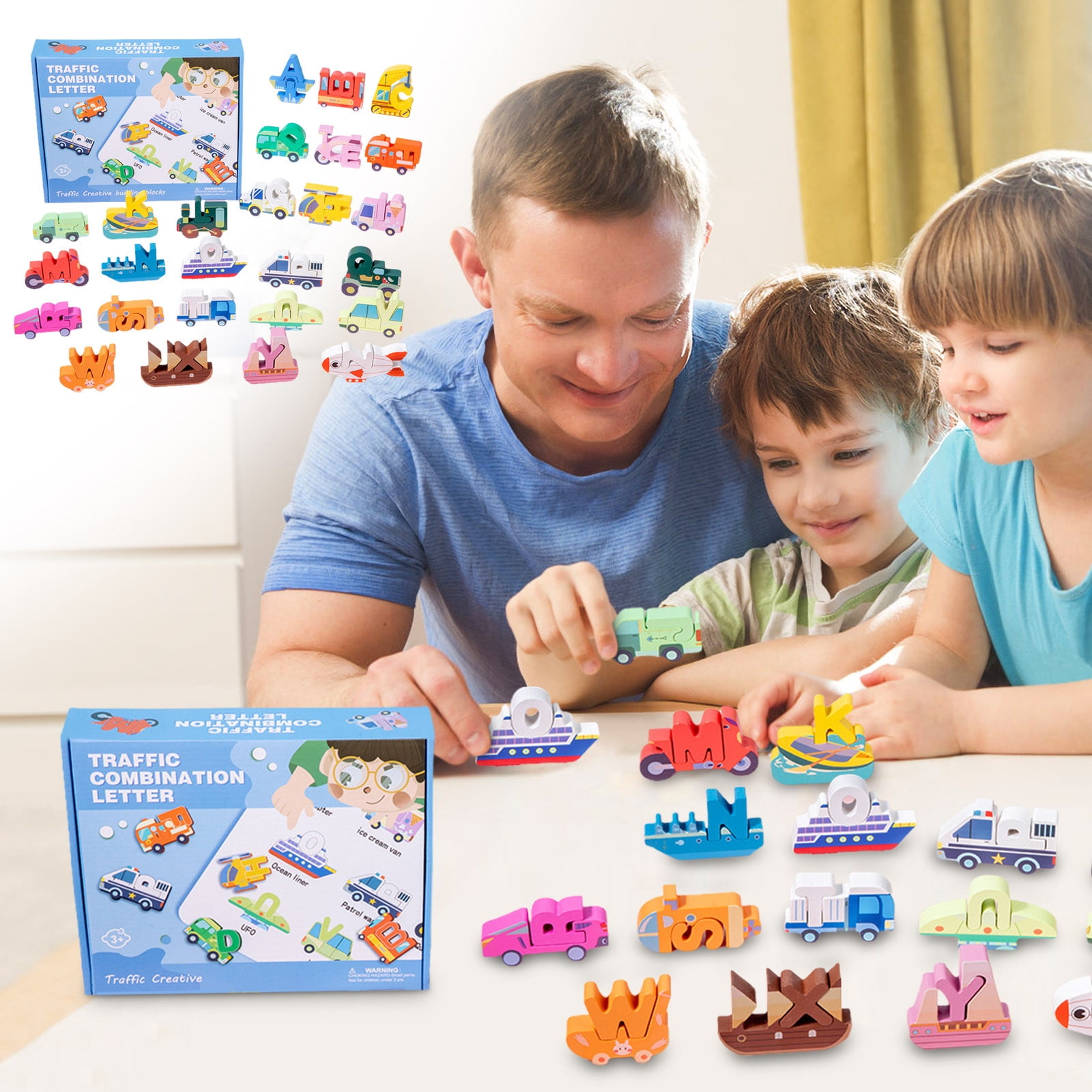 3D Wooden Traffic Alphabet Puzzle – Fun Educational Toy for Kids, City ...