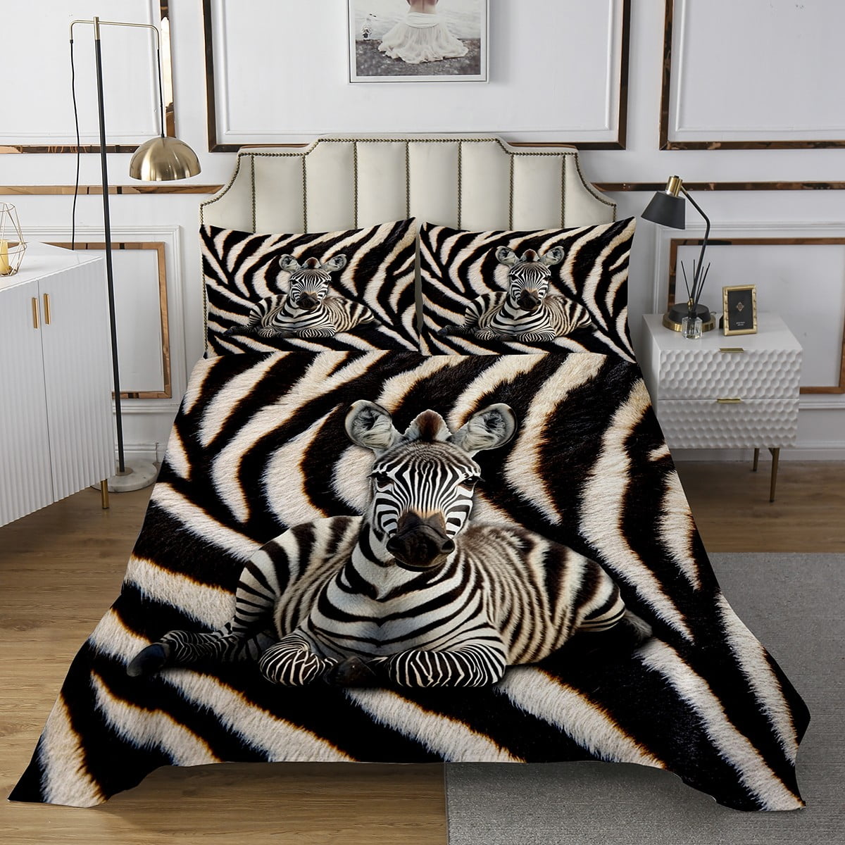 3D Zebra Bed Set Set,Zebra Pattern Bedspread Set,Western Farm Animals ...