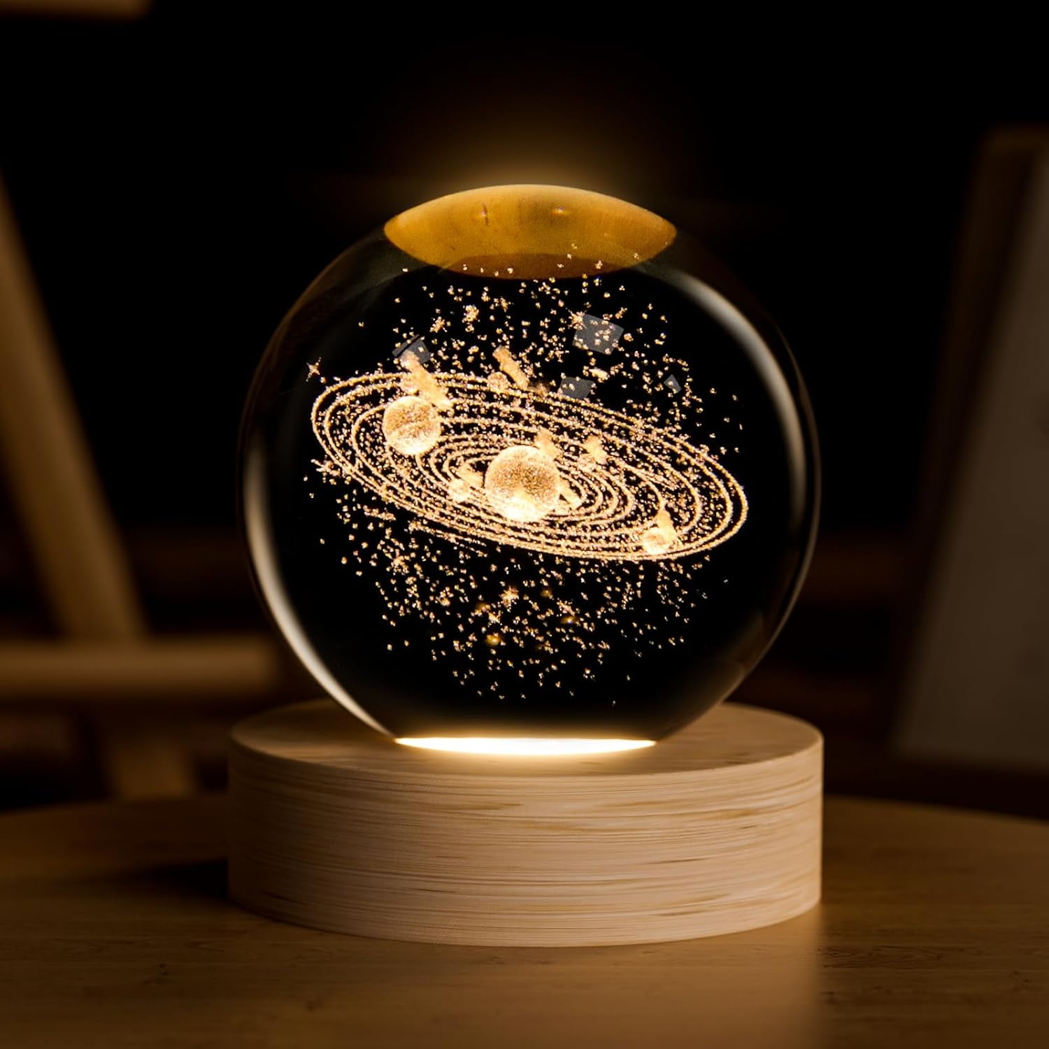 3D astronomical crystal ball, decorative quartz glass ball, cosmic ...