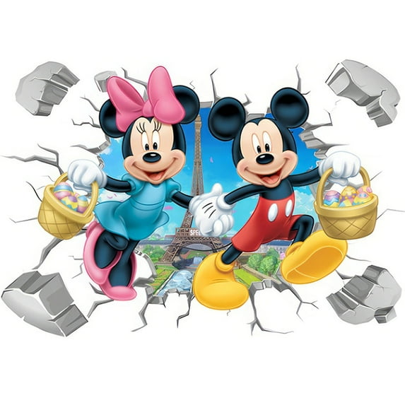 3D cartoon wall decoration, pvc self-adhesive Minnie children's room ...