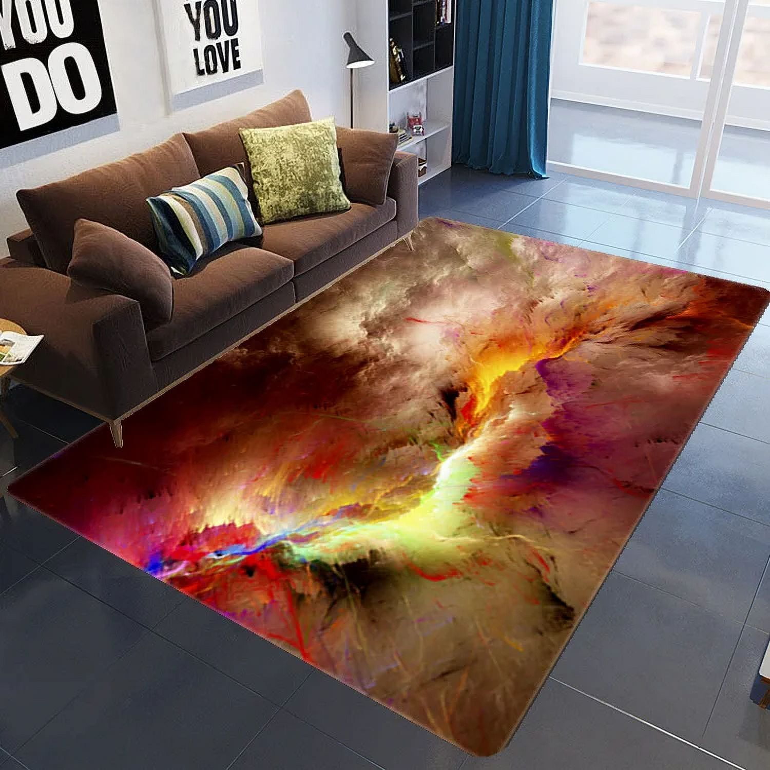 3D colorful cloud sea fog decorative carpet bedroom living balcony bath ...