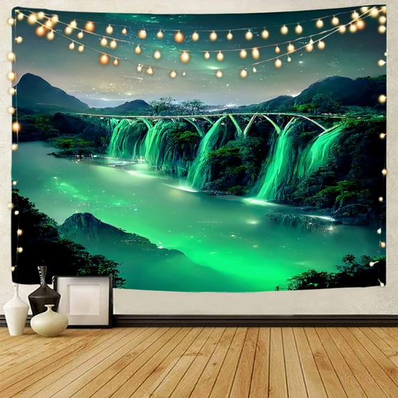 3D fantasy landscape background decoration tapestry fantasy night scene ...