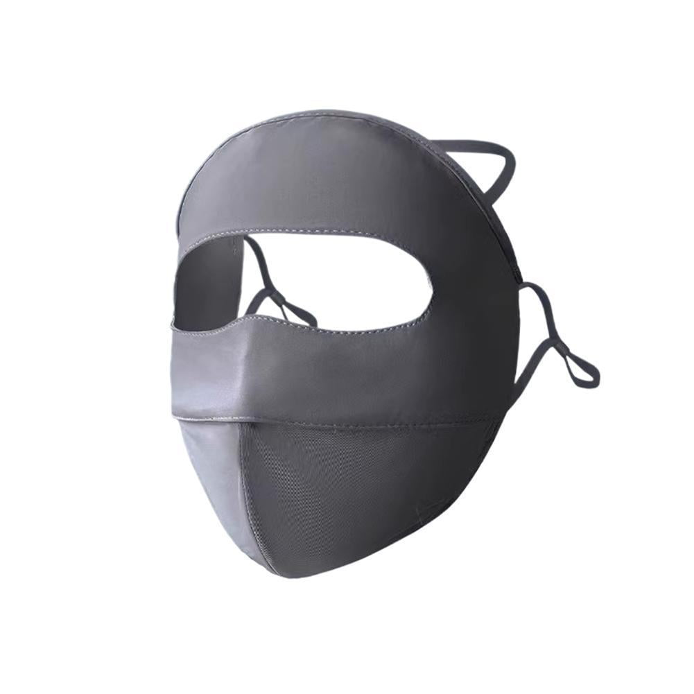 [3D fishbone facekini] - dark gray (C) 3D fishbone sunscreen mask does ...