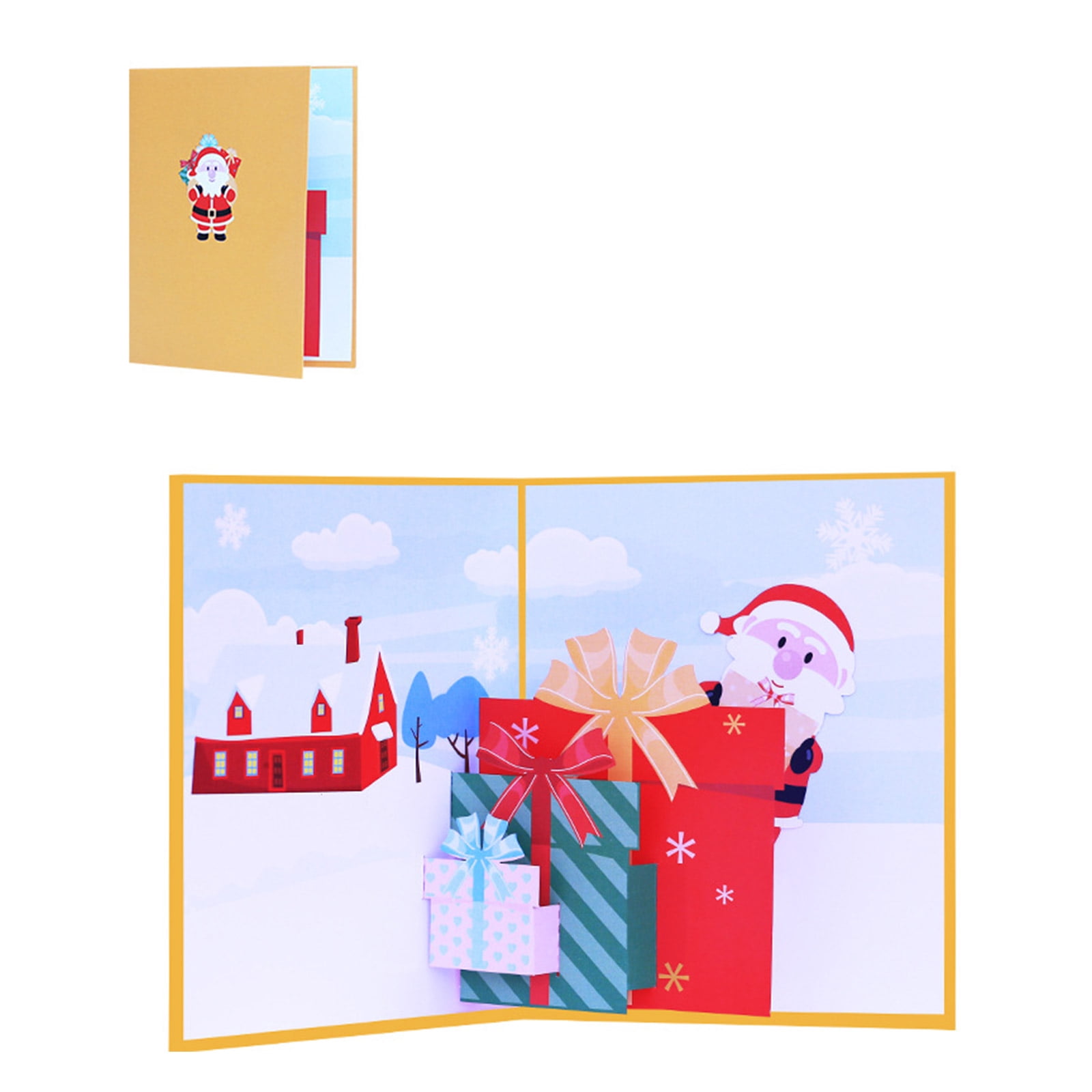 3D for Pop up Christmas Card Movable Santa Gift Cards Surprise ...