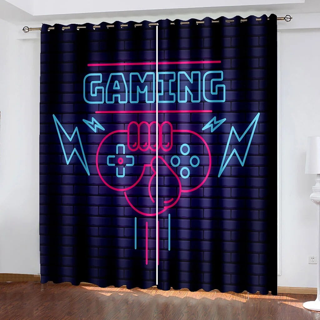3D gamepad Digital print Bedroom Gaming room living room decoration curtain Lightweight 90g ...