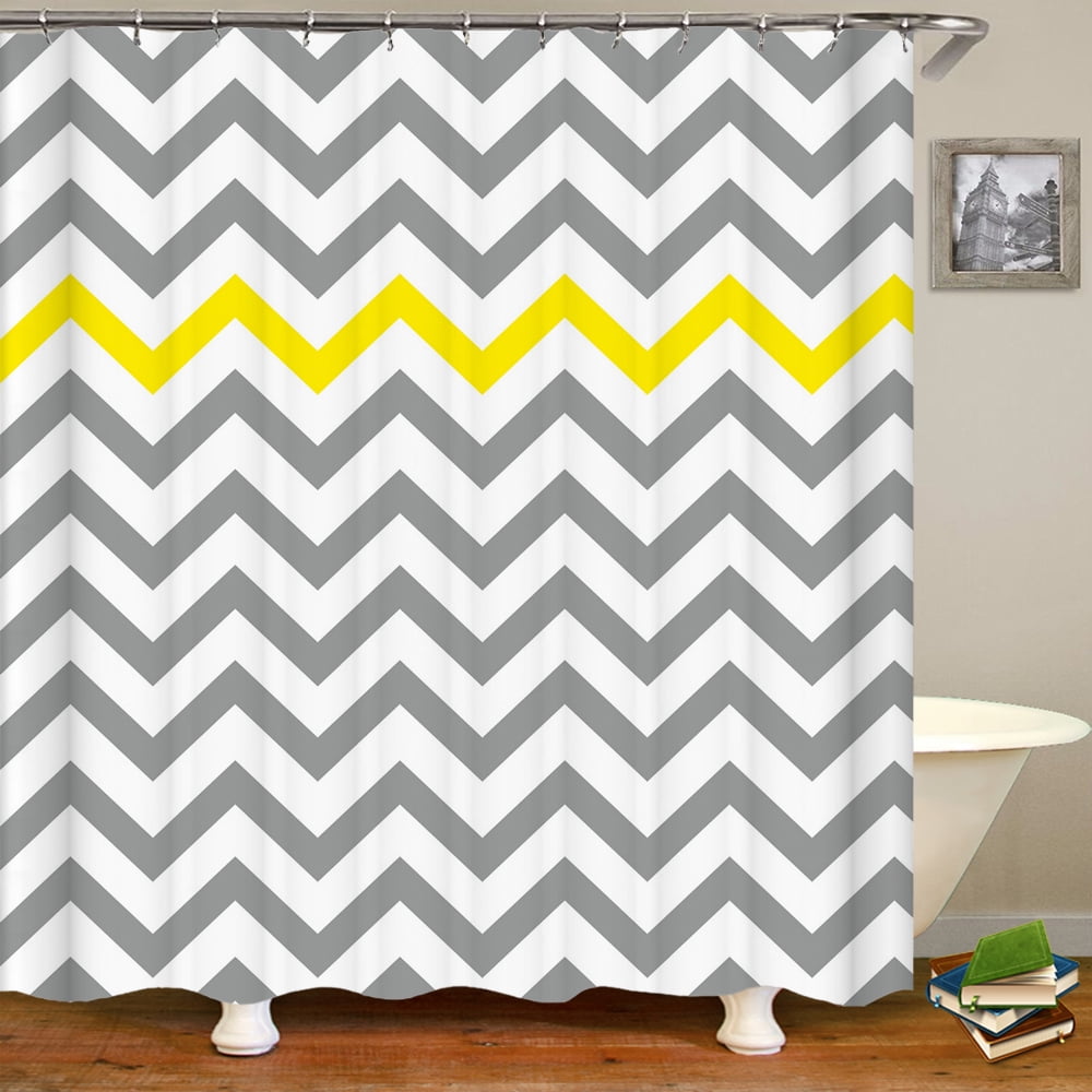 3D geometric pattern printing shower curtain bathroom waterproof wave ...