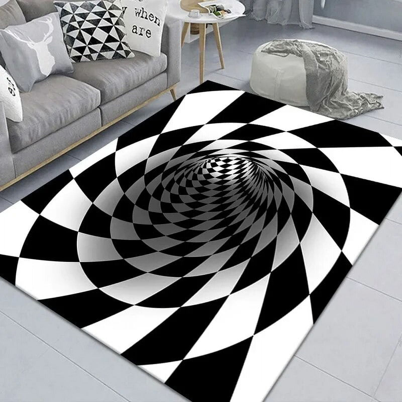 3D hallucination optical visual trap Abyss geometric decorative carpet ...