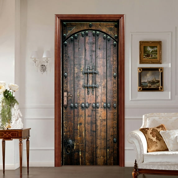 3D high simulation door series door stickers removable waterproof wall ...