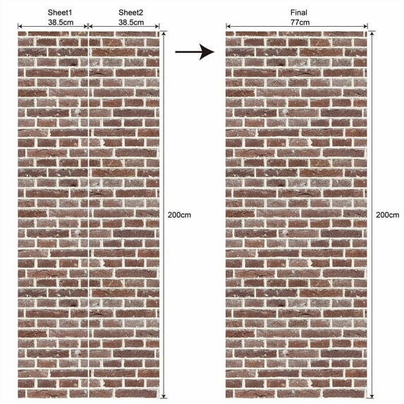 3D high simulation door series door stickers removable waterproof wall ...