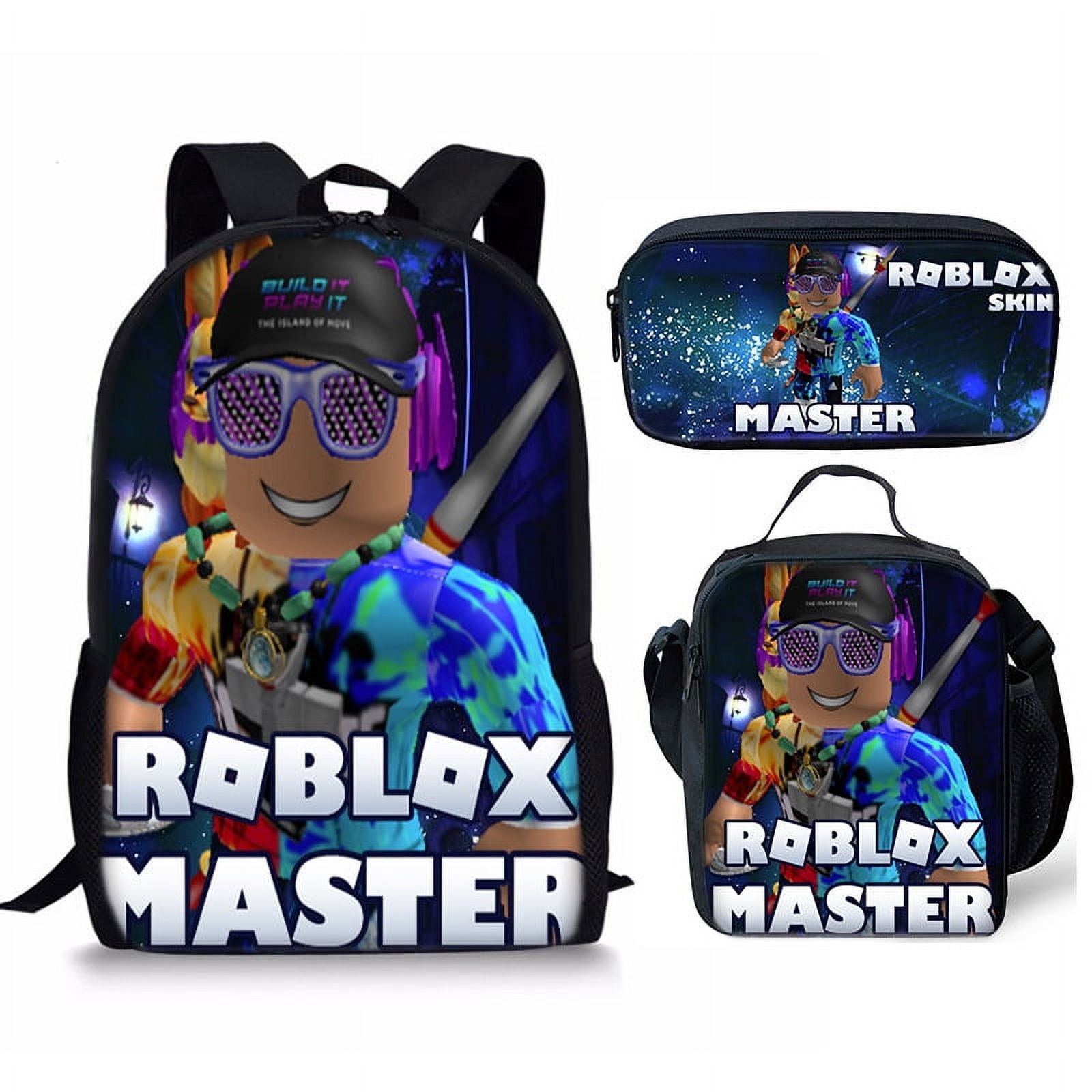 3D hot new Roblox student schoolbag + meal bag + pen bag three-piece ...