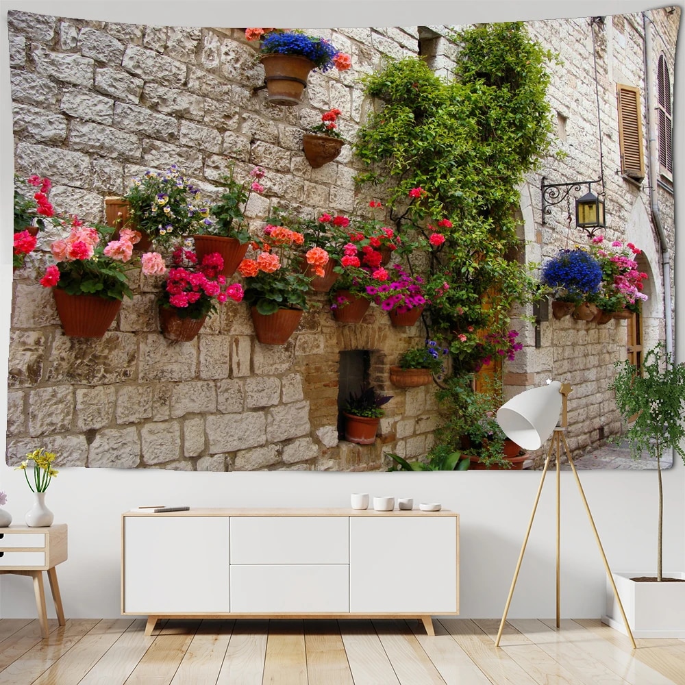 3D landscape Tapestry Gard Flower Scery ration Wall Tapestry Boho ...