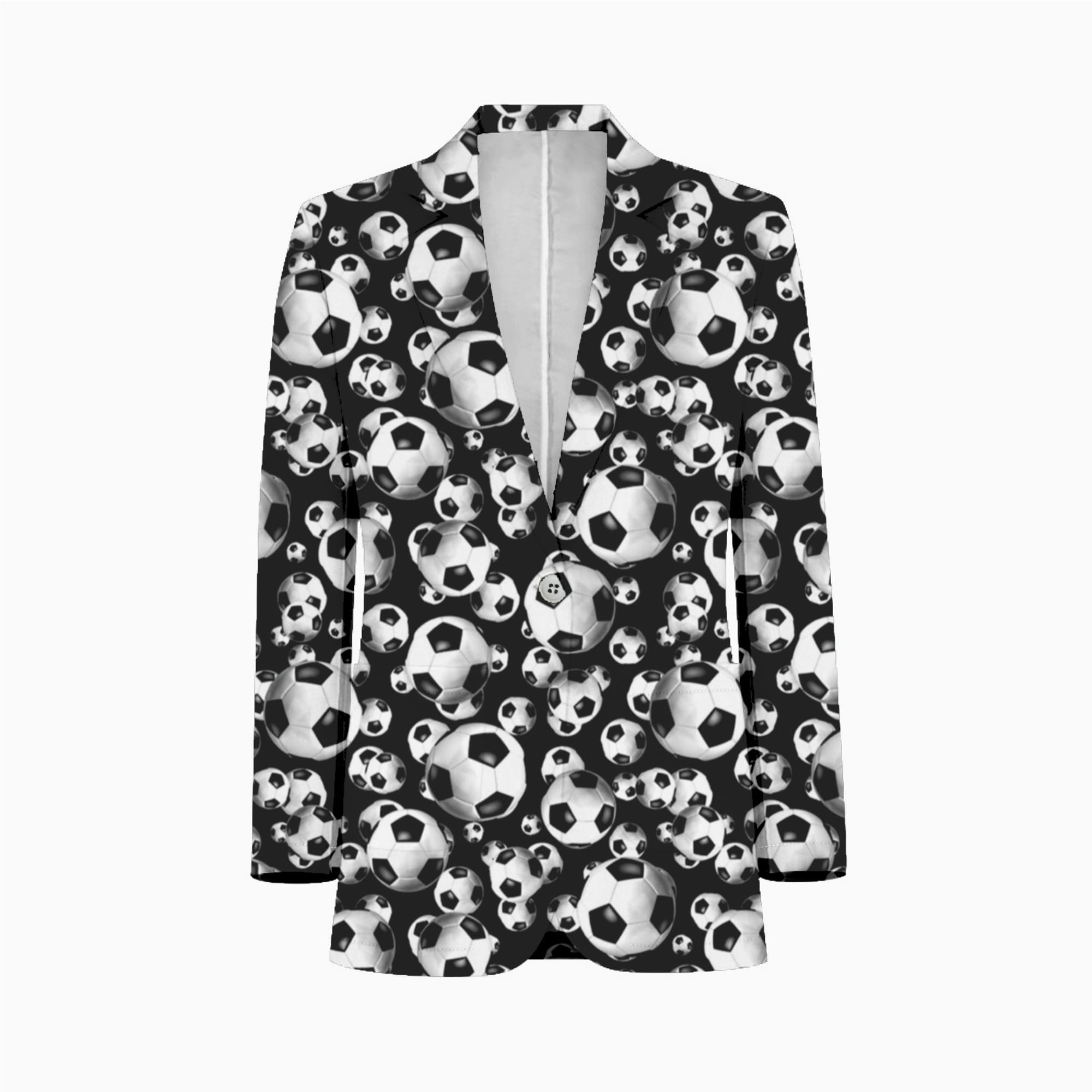 3D look soccer balls pattern Mens Suits Shawl Collar Slim Fit Suit Mens ...