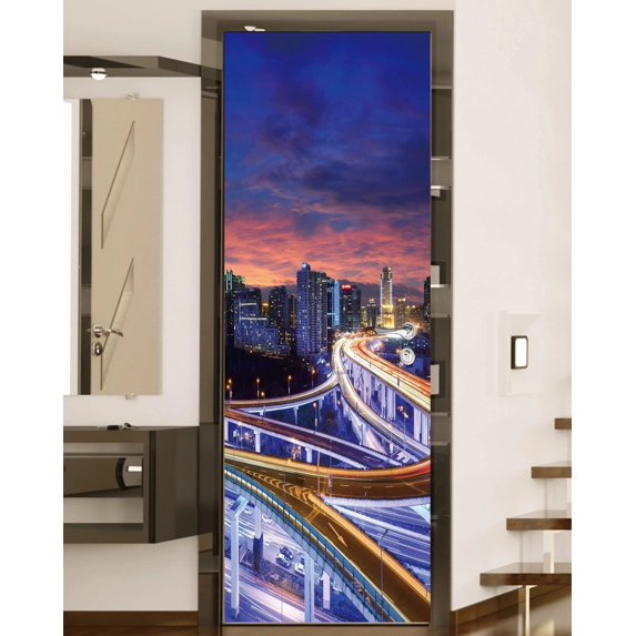 3D modern room scene Door stickers Stereo space PVC wallpaper Apartment ...