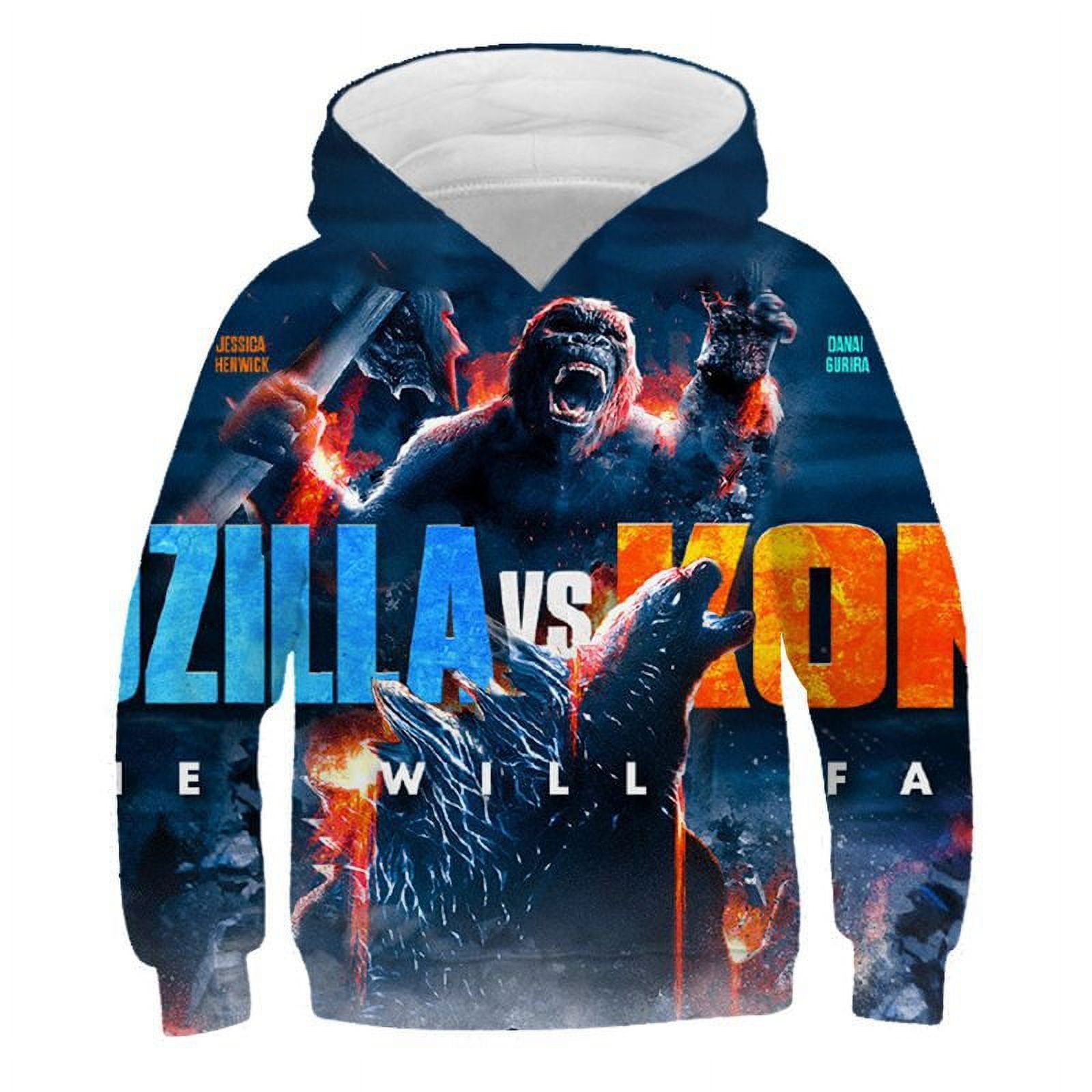 3D new Godzilla vs. King Kong fashion hooded personality hoodie man ...