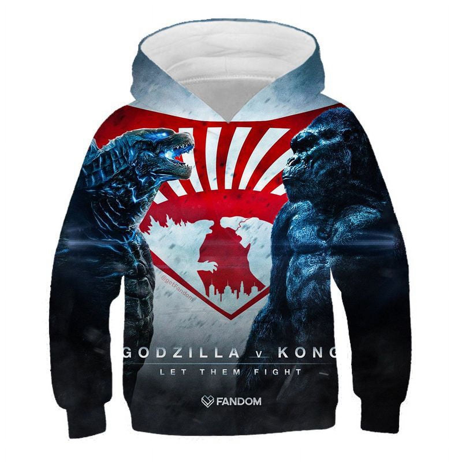 3D new Godzilla vs. King Kong fashion hooded personality hoodie man ...
