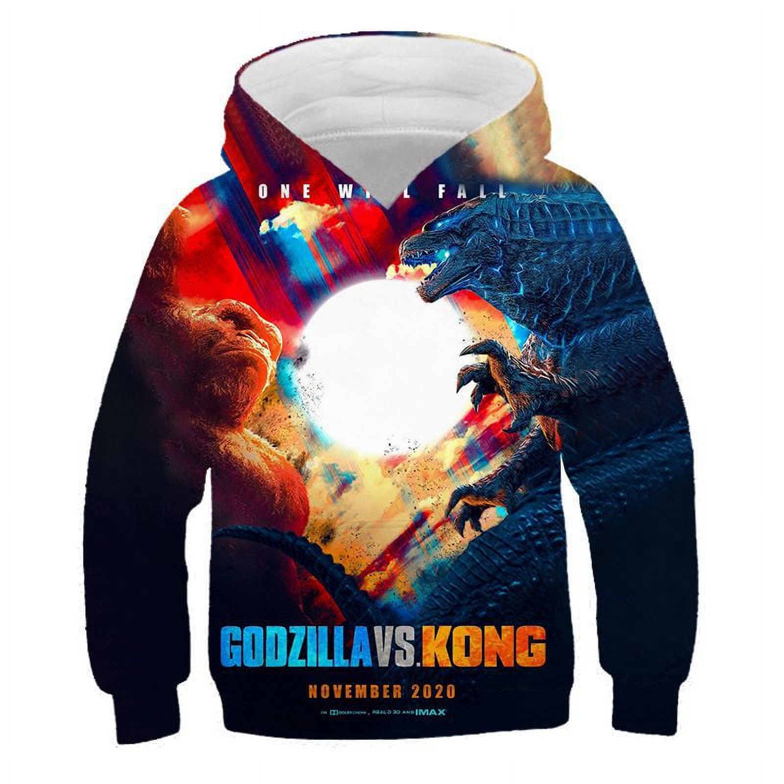 3D new Godzilla vs. King Kong fashion hooded personality hoodie man, autumn and winter cartoon ...