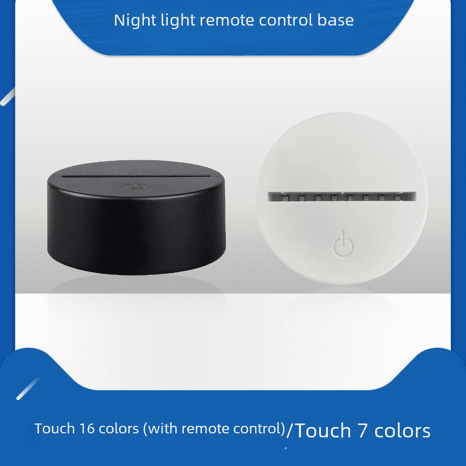 3D night light base remote control colorful table lamp base luminous base touch remote control ...