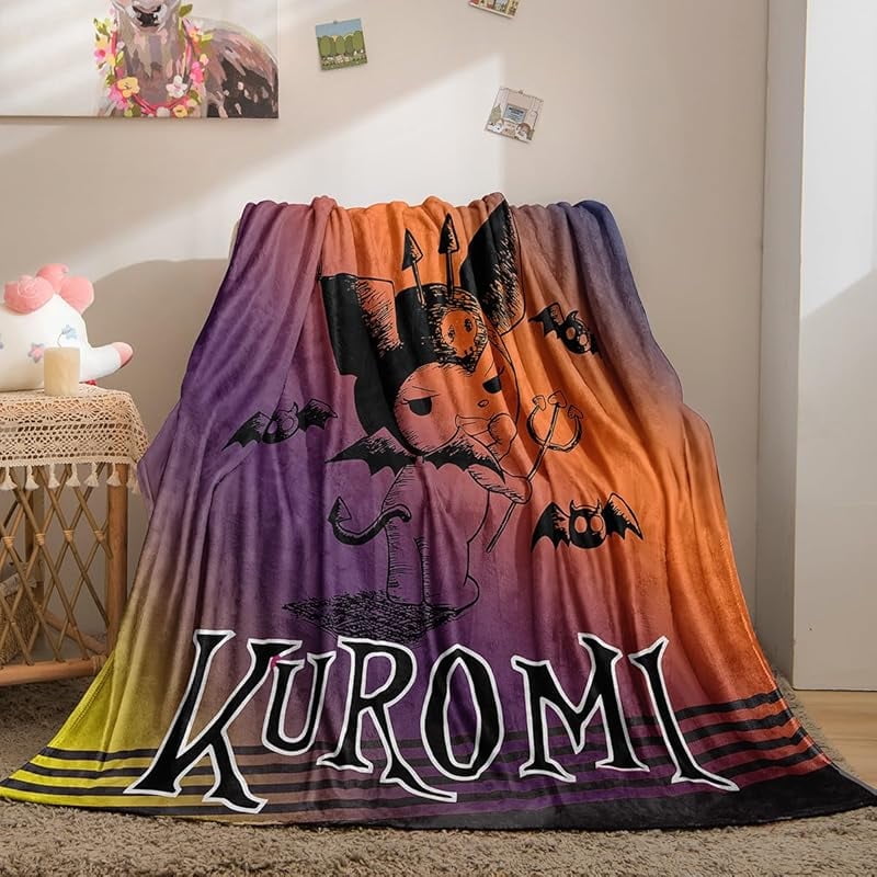 3D print blanket soft flannel cartoons Kuromi movie anime for kids ...