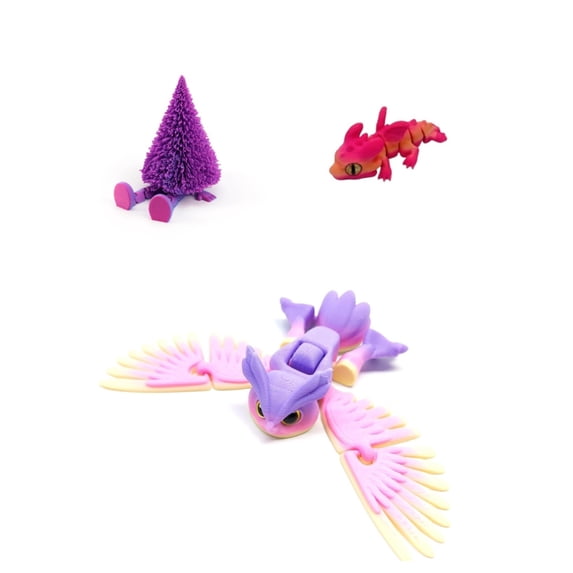 3D printed Owl, Christmas tree and dragon, set of 3, furniture ...