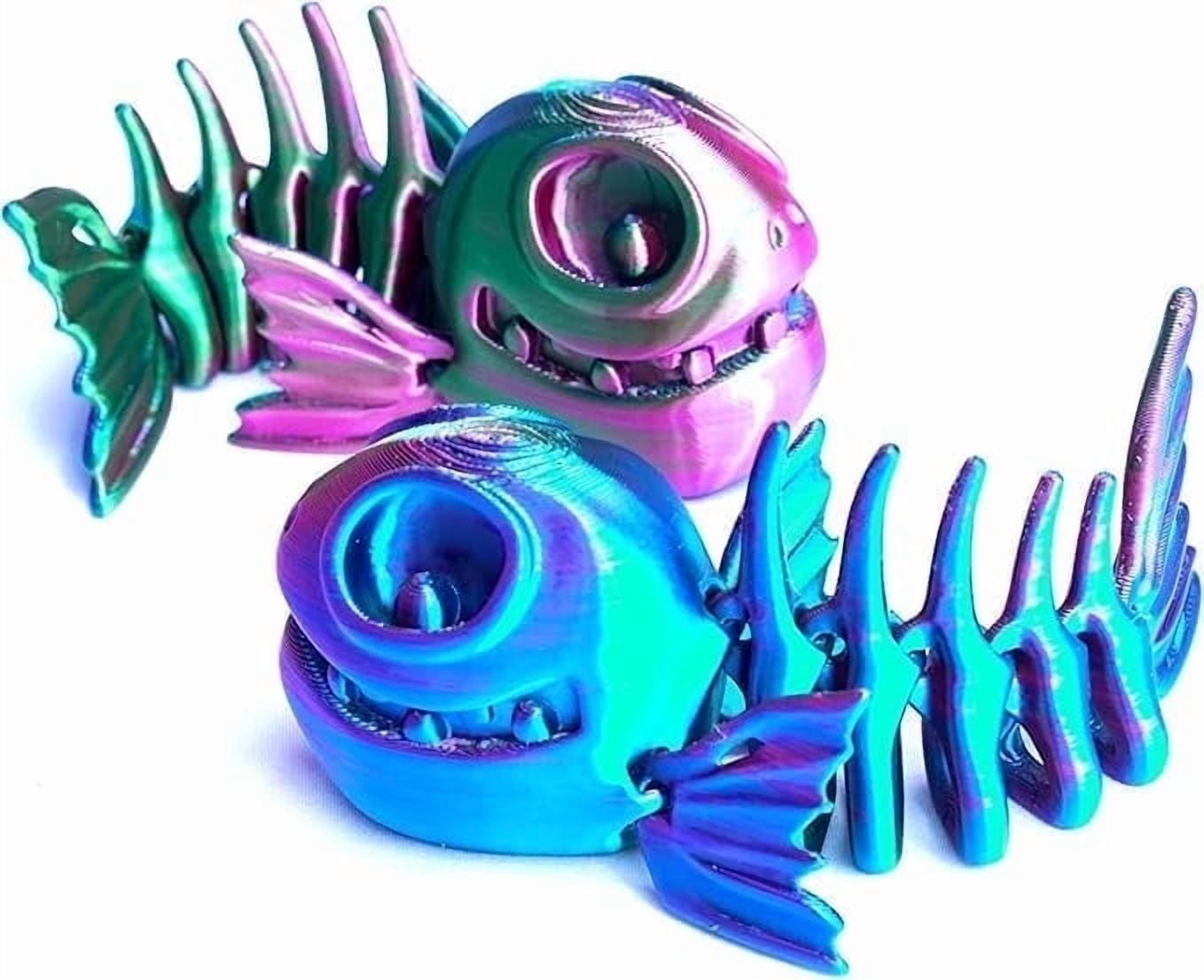 2pcs 3D printed Skeleton fish,articulated models,flexible joint animal ...