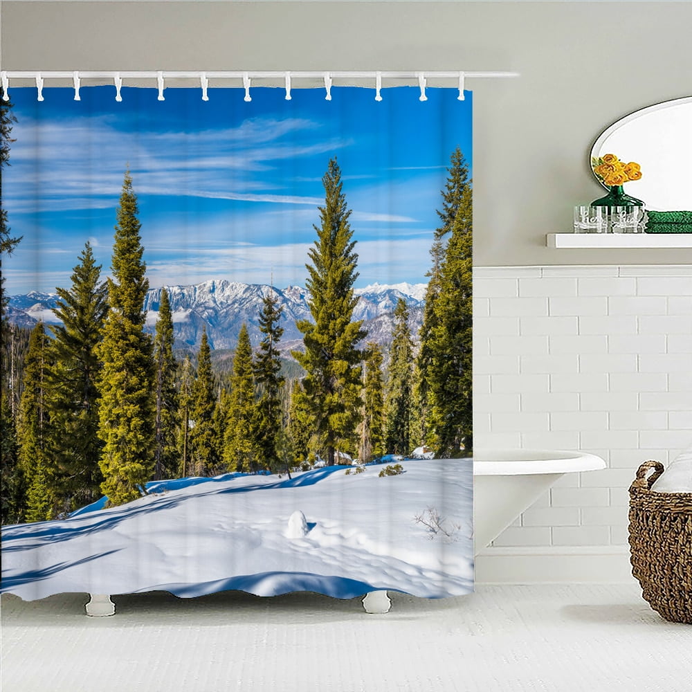 3D printed Winter snow scenery Bathroom Shower Curtain Waterproof ...