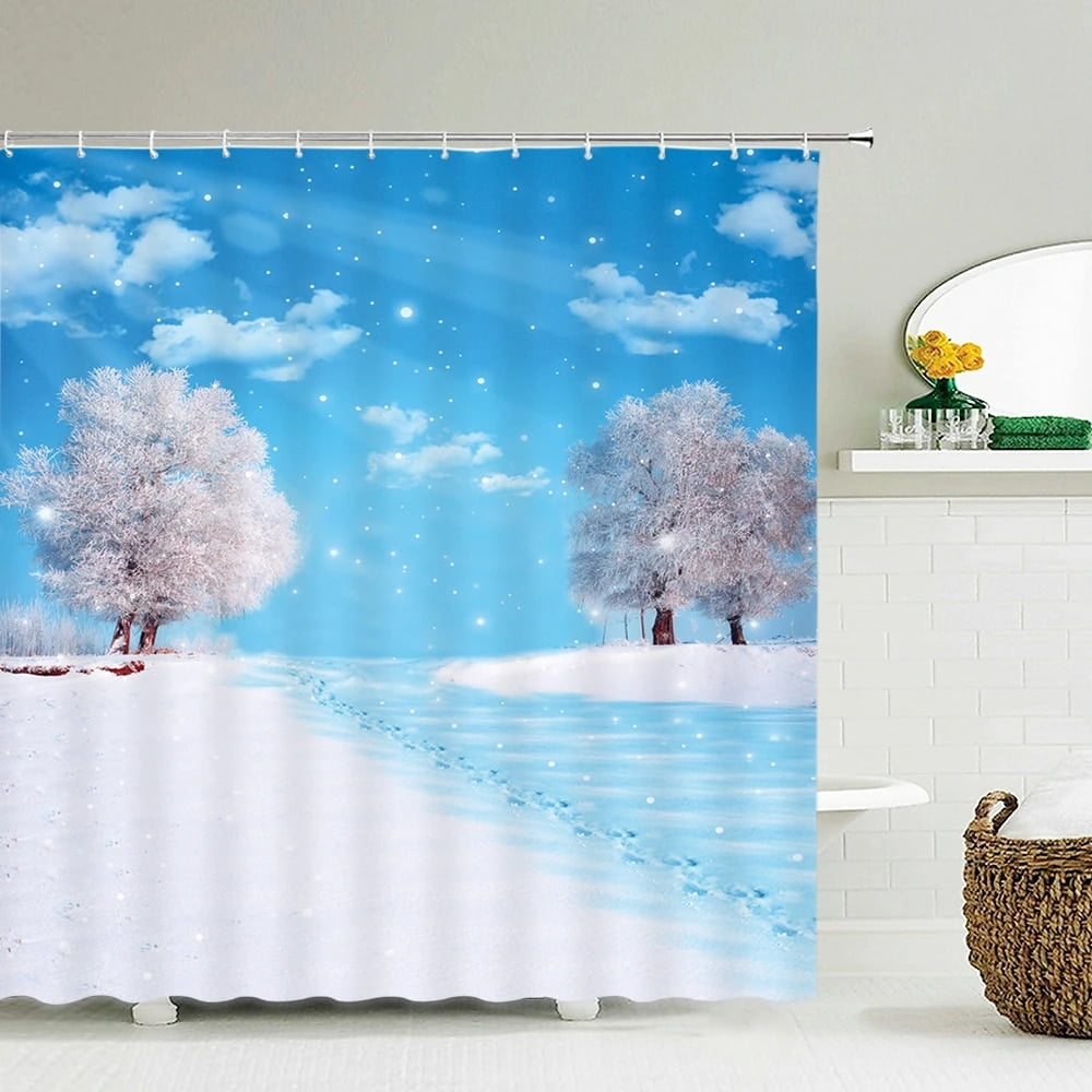 3D printed Winter snow scenery Bathroom Shower Curtain Waterproof ...