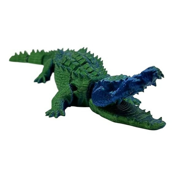 3D-printed crocodile joints are flexible and movable. It is a two-color ...