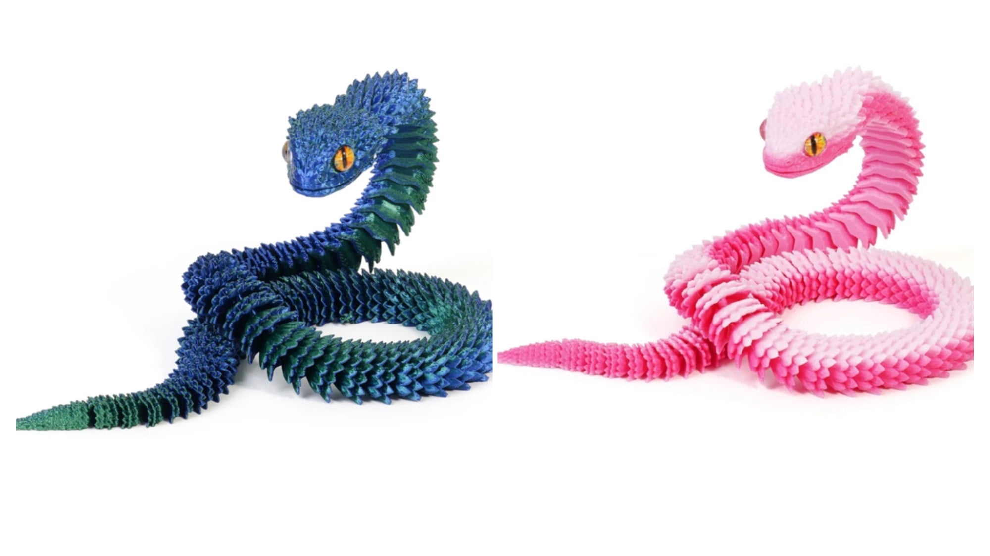 3D printed jointed movable viper 3D model scales desktop ornament gift ...