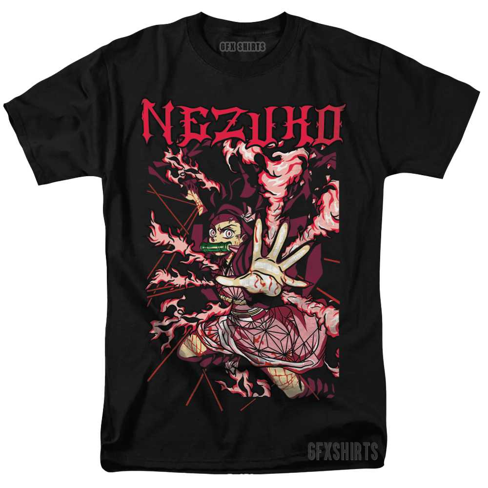 3D printed patterns bring depth to the shirt. Demon Slayer Nezuko Shirt ...