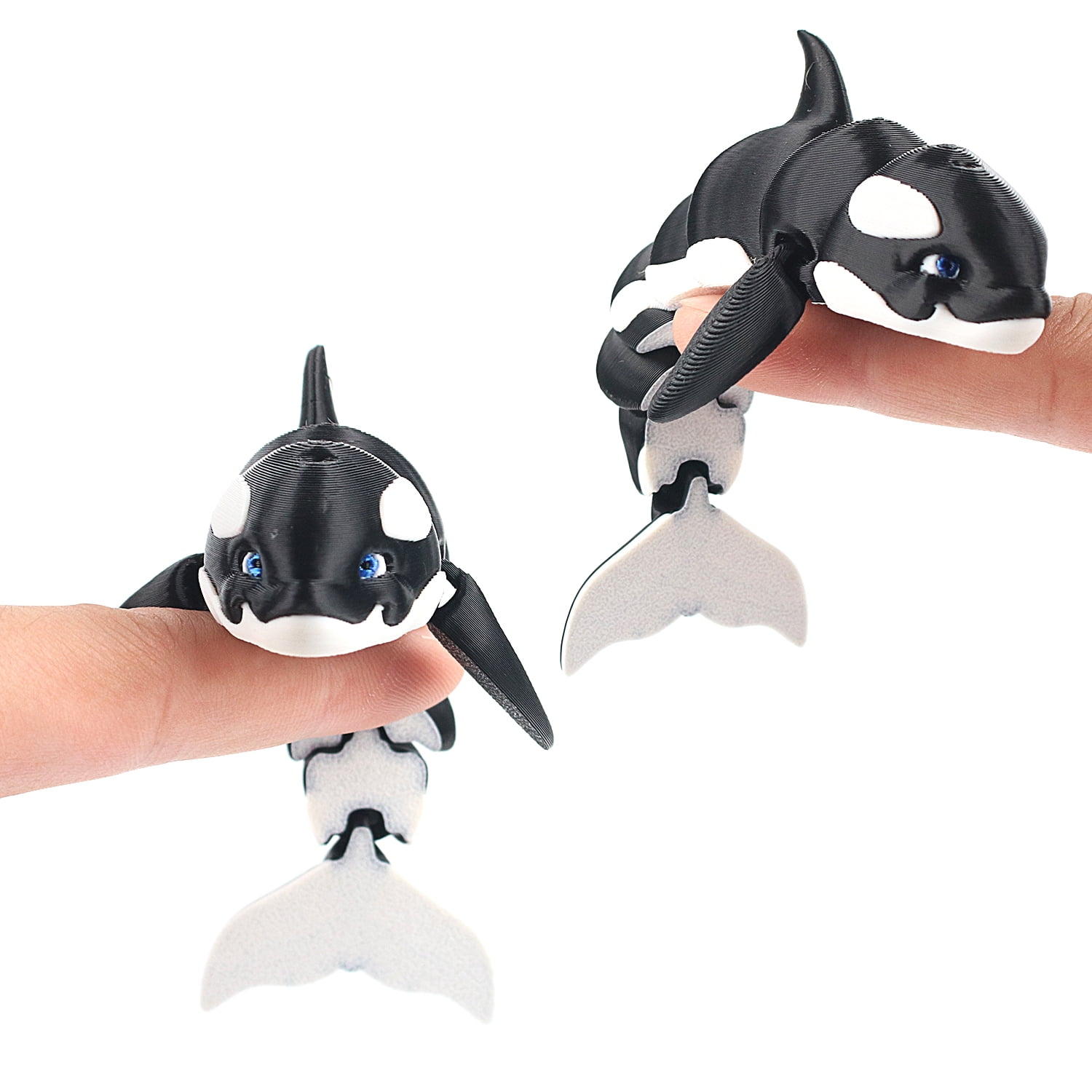 3D printed tiger whale, a 3D toy that simulates marine life, a figurine ...