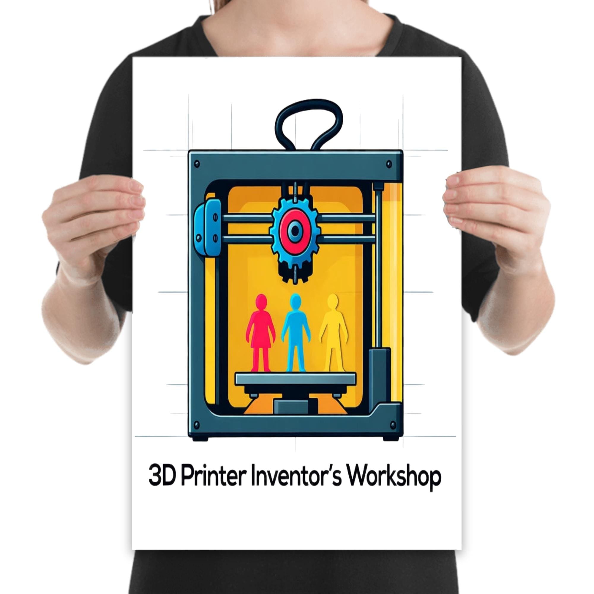3D printer blueprint, high-gloss 13x19 art print for makers and ...