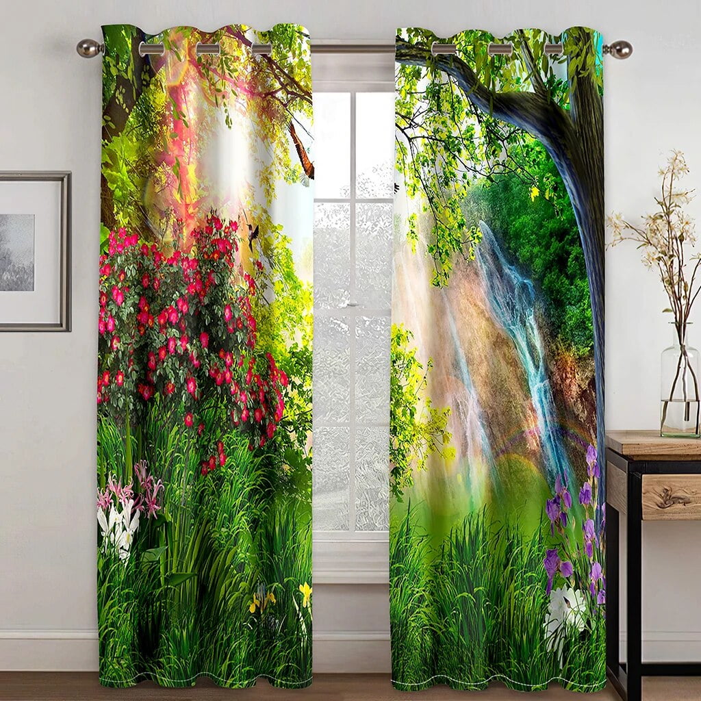 3D printing Fantasy Forest Cloud Sea curtain living room bedroom eye ...