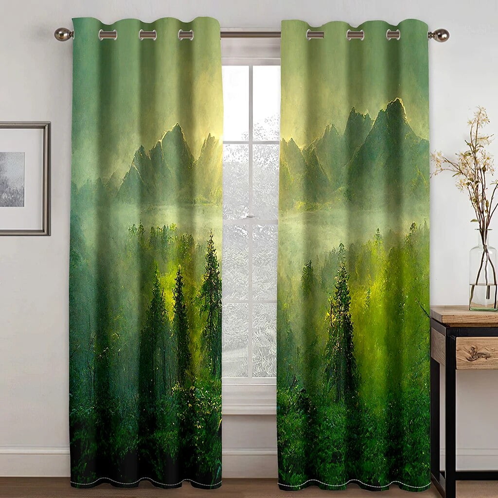 3D printing Fantasy Forest Cloud Sea curtain living room bedroom eye ...
