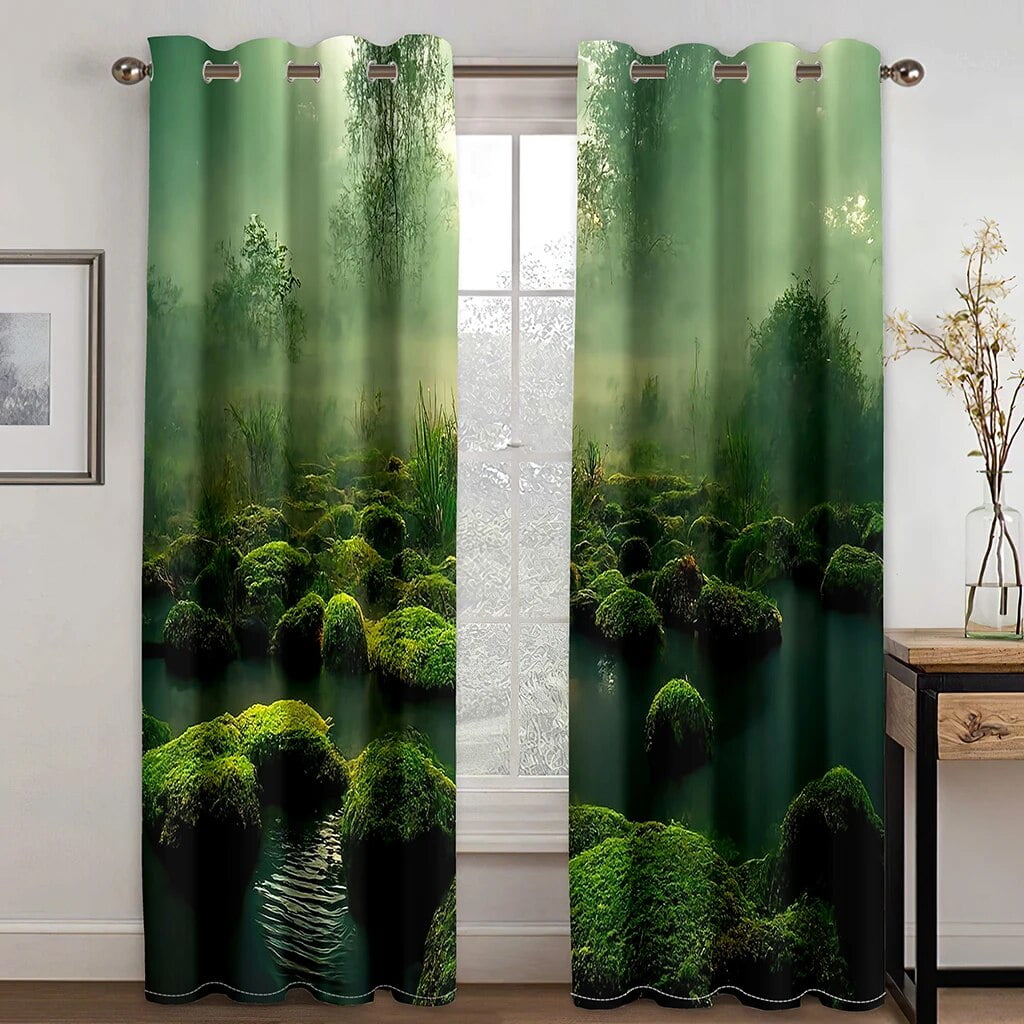 3D printing Fantasy Forest Cloud Sea curtain living room bedroom eye ...