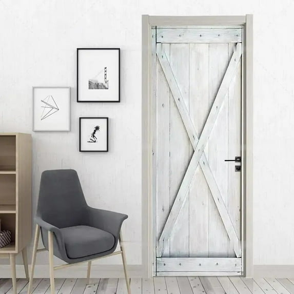 3D realistic vintage wooden door decals for home decor doors - Walmart.com